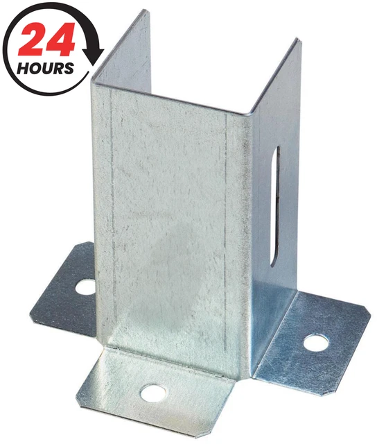GALVANISED POST SUPPORT Foot Bracket Open Shoe Heavy Duty for Fence ...