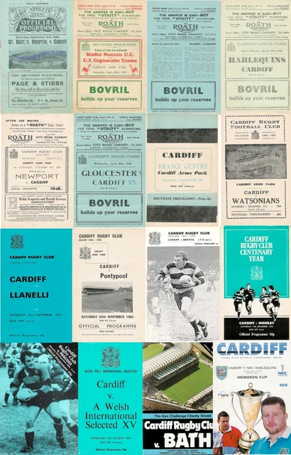CARDIFF RFC, WALES Home Rugby Programmes 1994 Welsh And English Clubs ...