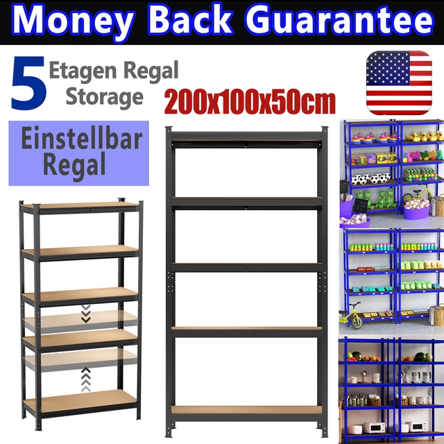 DIY DESIGN RACKING Garage Shelving Kit 5 Tier Heavy Duty Garage Storage ...
