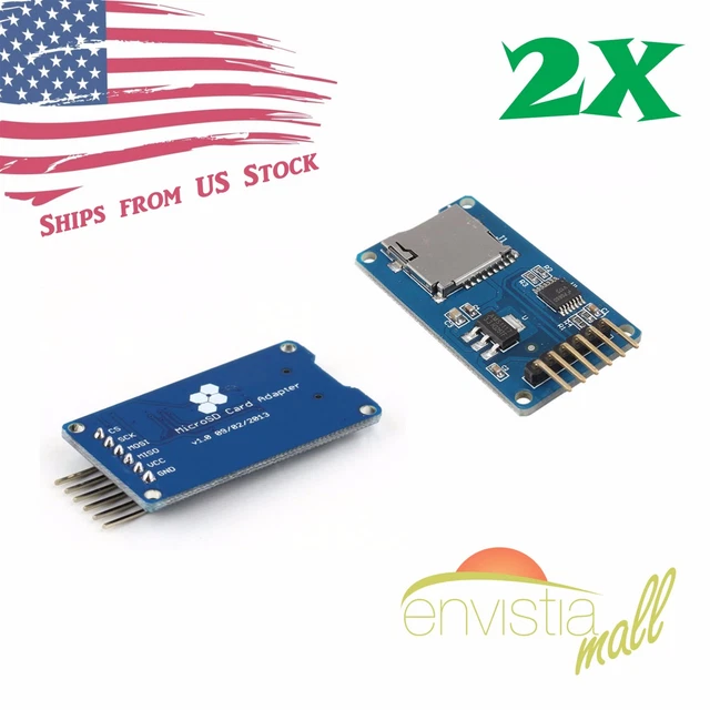 2PCS MICRO SD TF Memory Card Reader Module with SPI interface For ...