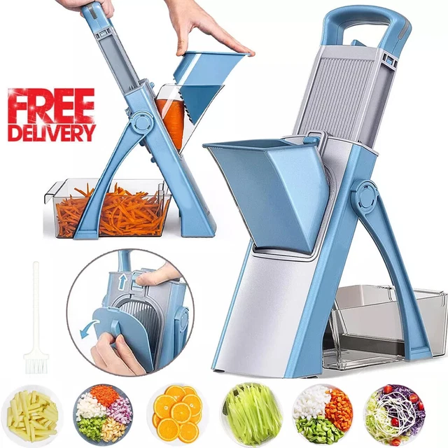 SAFE MANDOLINE VEGETABLE Slicer Adjustable Vegetable Chopper Mandolin ...