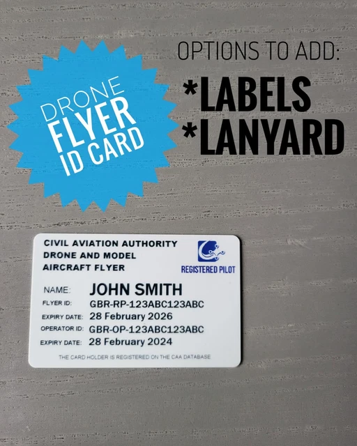 DRONE ID CARD - Drone and Model Aircraft Flyer ID ,CAA Card and labels ...