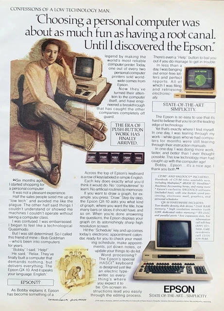 1979 EPSON COMPUTER State of the Art...Simplicity Vintage PRINT AD $10. ...