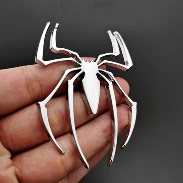 3D METAL SPIDER Logo Car Sticker Silver Chrome Emblem Badge Decal ...