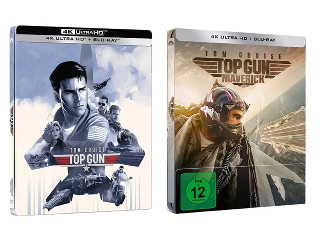 TOP GUN & Top Gun 2 Maverick (4K UHD + Blu-ray) 2x Limited Steelbook ...