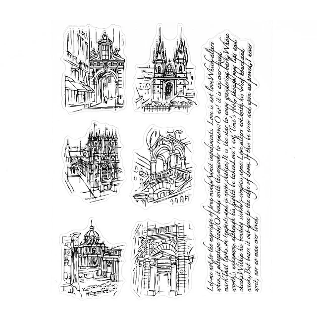 BUILDING TRANSPARENT CLEAR Silicone Stamp For DIY Scrapbooking Photo ...