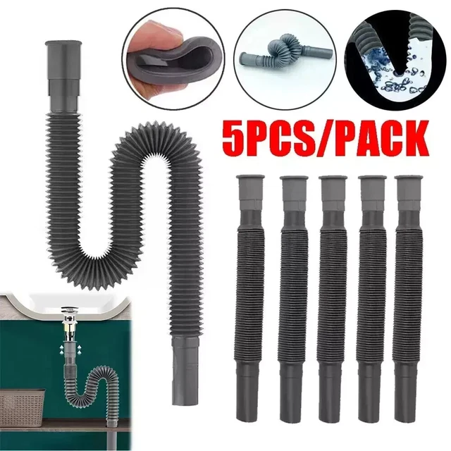 5 PACKS COLLAPSIBLE Flexible Caravan Motorhome Drainage Waste Pipes ...