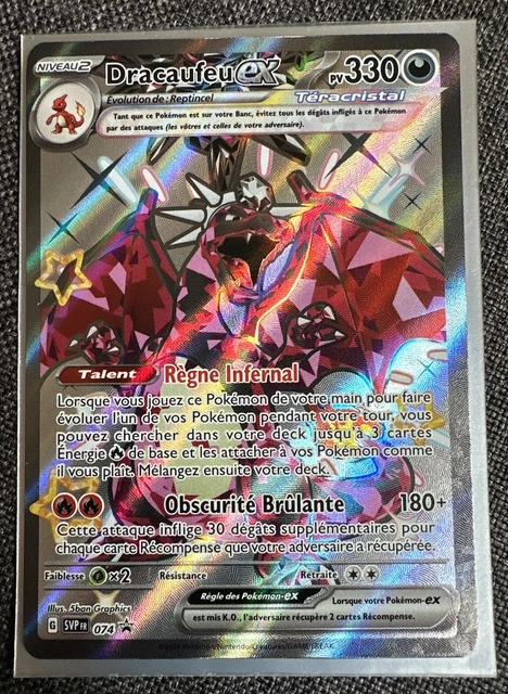 CARTE POKÉMON DRACAUFEU Ex Shiny Fa Promo 74 Destinées De Paldea 4.5 ...