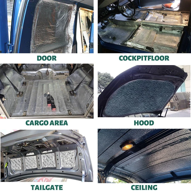 7.2㎡ SOUND DEADENER Insulation Deadening Mat Firewall Car Heat Shield ...