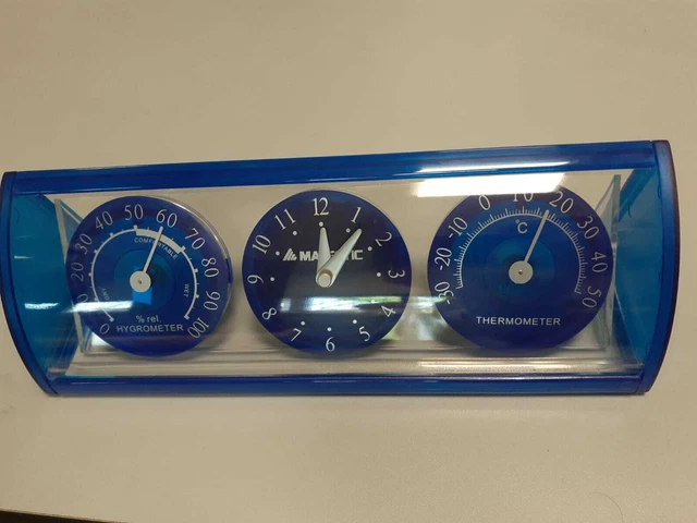 OROLOGIO ANALOGICO DA tavolo + termometro + igrometro MAJESTIC WTB0903 ...