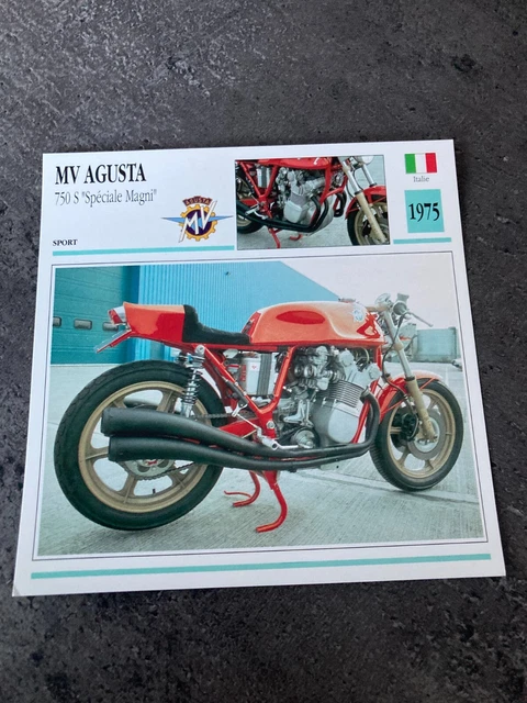 CARTE FICHE MOTO collection ATLAS MV AGUSTA 750 S SPECIAL MAGNI EUR 2 ...