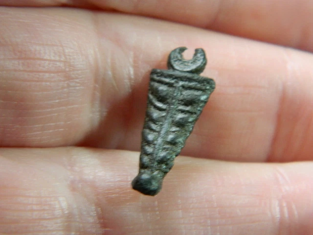 UN RESEARCHED MEDIEVAL bronze badge mount Crescent moon Metal detecting ...