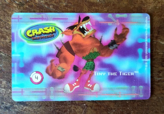 RARE 2000 CRASH BANDICOOT TINY THE TIGER CRASH CARD #4 READ DESCRIPTION ...