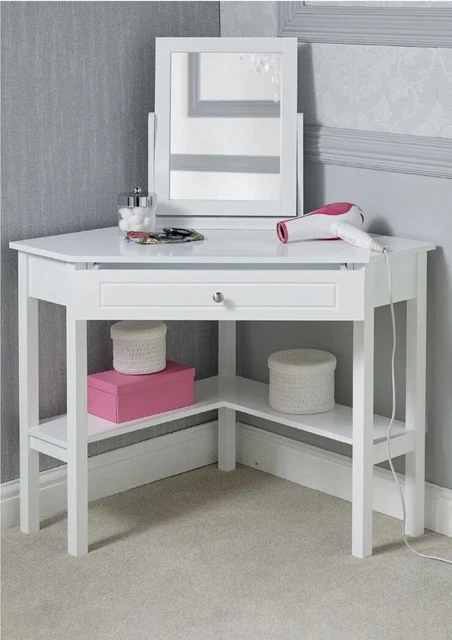 Small white corner dressing table store