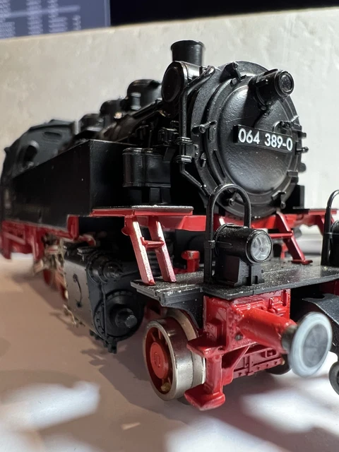 FLEISCHMANN 4064 DB 2-6-2 Tank Engine 064-389-0 Black/Red Livery Boxed ...