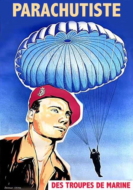 AFFICHE POSTER ARMÉE militaire guerre propagande aviation commando ...