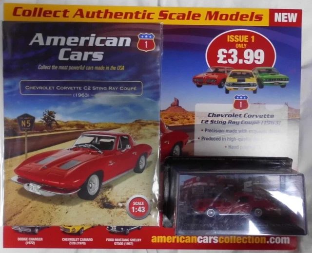 AMERICAN CARS PARTWORK #1 Model 1:43 Chevrolet Corvette C2 Sting Ray ...