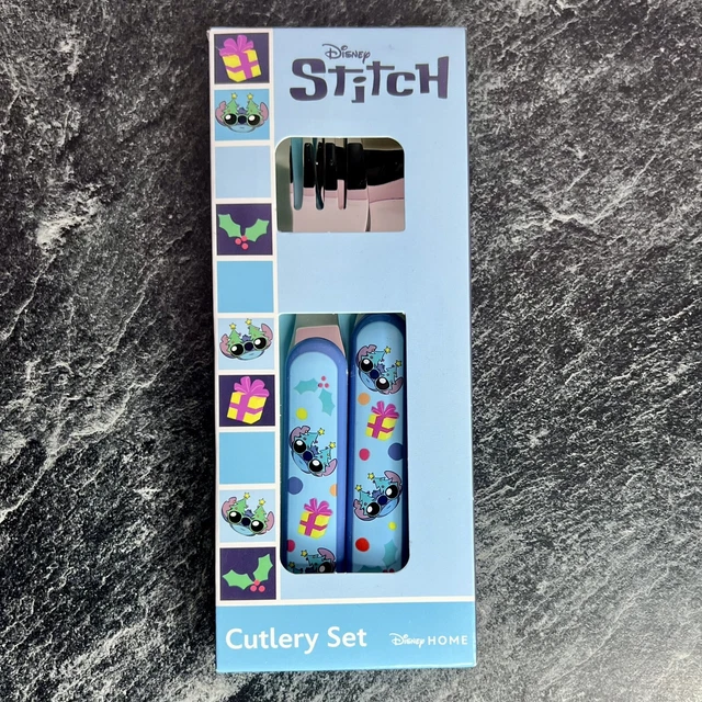 DISNEY CHRISTMAS STITCH Stainless Steel Cutlery 2-Piece Set Children’s ...