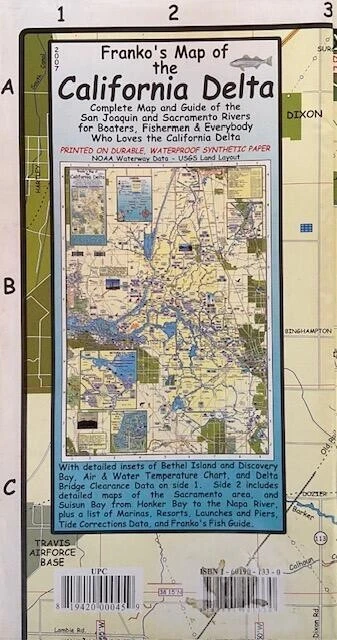 MAP OF The California Delta, by Franko Maps £4.89 - PicClick UK