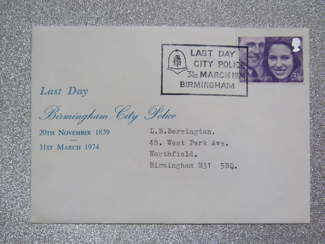 GB LAST DAY Cover ~ Birmingham City Police 31st March 1974 £4.99 ...