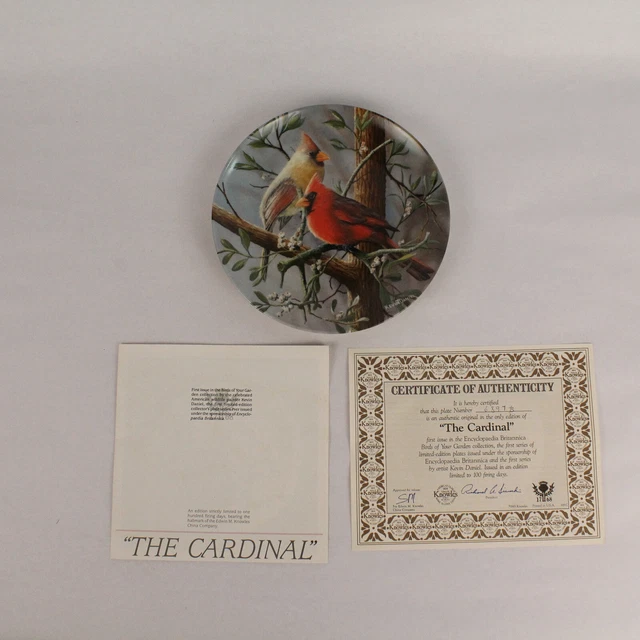 EDWIN M KNOWLES Kevin Daniel Cardinal Collectible Plate Birds On A ...