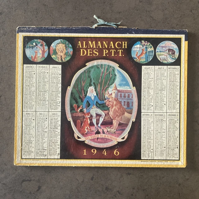 ALMANACH DES POSTES 1946 - Calendrier Ptt - Fables De La Fontaine EUR 9 ...