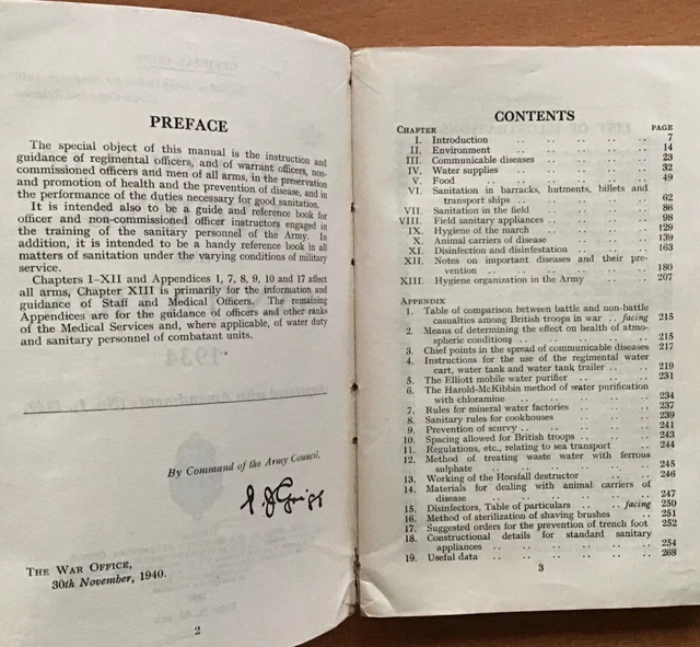 ORIGINAL WWII BRITISH Army Manual Of Hygiene & Sanitation, 1934/40 £10. ...