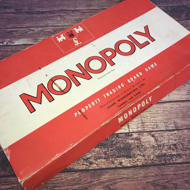 VINTAGE WADDINGTONS CLASSIC Monopoly Board Game Long Red Box Retro ...