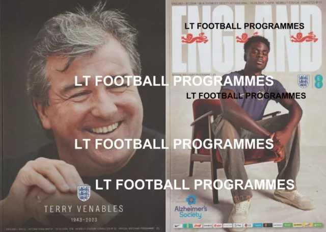 * ENGLAND V BRAZIL & v BELGIUM (March 2024) BOTH OFFICIAL PROGRAMMES IN ...