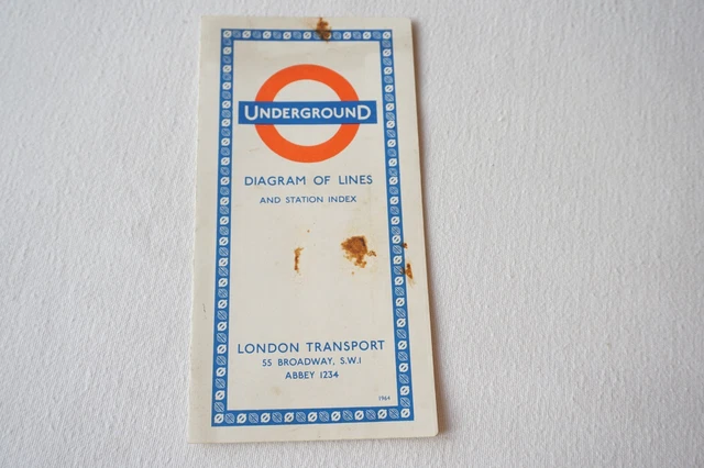 LONDON UNDERGROUND TUBE Map 1964 (REF 364) £10.00 - PicClick UK