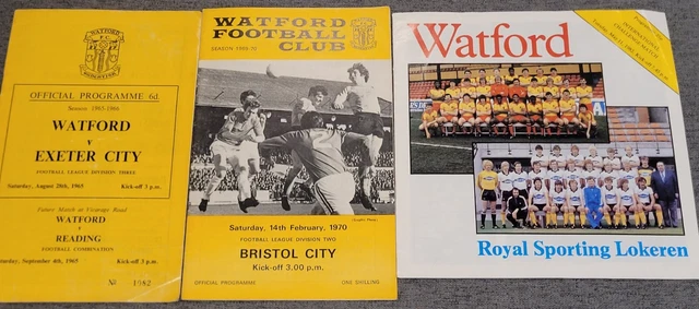 WATFORD FOOTBALL PROGRAMMES Lot Bristol City Exeter LOKEREN £10.07 ...