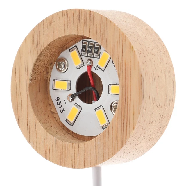 WOODEN LED DISPLAY Base for Crystal Ball Warm Light USB Charging 5V ...