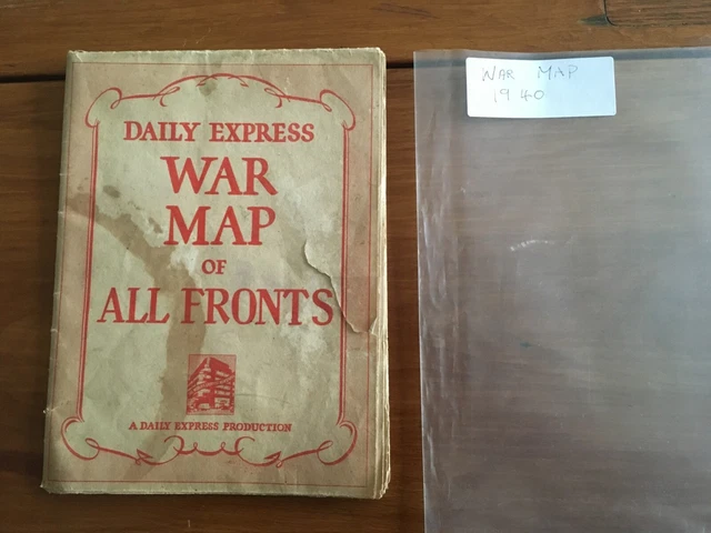 DAILY EXPRESS WAR Map Of All Fronts - 1940. Fair to Good. £8.99 ...