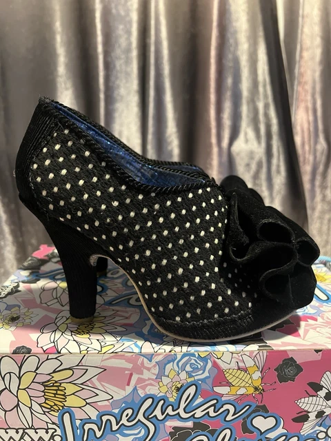 IRREGULAR CHOICE SIZE 5 Black&White Polka Dot “Hook Line& Sinker” Heels ...