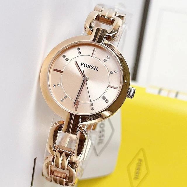 FOSSIL KERRIGAN THREE-HAND Rose Gold-Tone Stainless Steel Watch BQ3206 ...