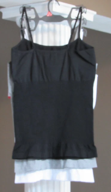 SKINNY GIRL BLACK White Gray 3 SHAPING SEAMLESS Cami's Size XL NWT $42 ...