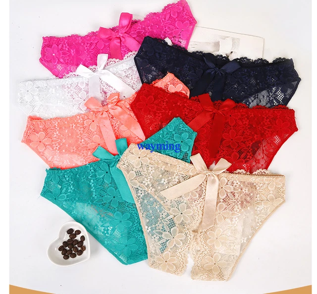 Women Sexy Crotchless Panties Open Crotch Lace Underwear Underpants