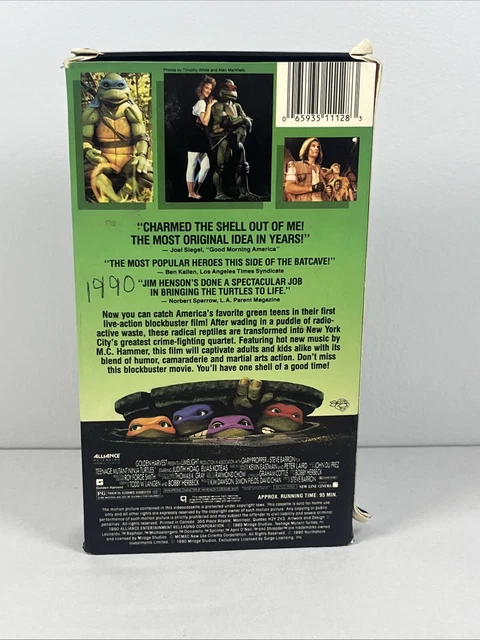 TEENAGE MUTANT NINJA Turtles The Movie VHS 1990 TMNT Tested & Works $6. ...