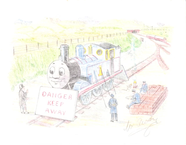 THOMAS THE TANK Engine Signed drawing John Kenny & Signed Rev Wilbert ...