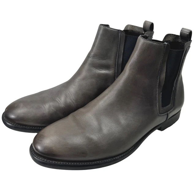 BACCO BUCCI CHELSEA Boots Mens 11M Grey Leather Made in Spain Ankle ...