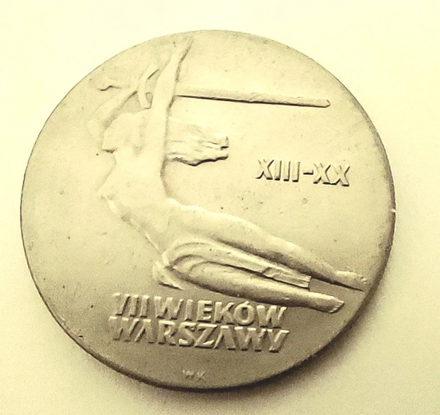 MÜNZE POLEN GEDENKMÜNZE 10 Zlotych Zloty 1965 700 Jahre Warschau Nike ...