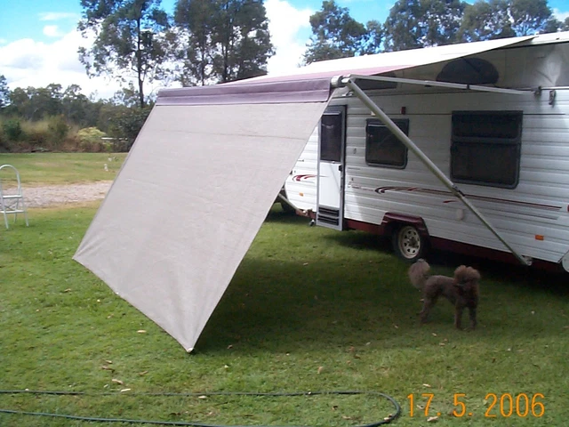 SHADE CURTAIN/PRIVACY SCREEN for caravan Roll out Awning 1.9 x 7.0m ...