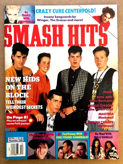 SMASH HITS—DEC 1989—NKOTB Cure Bon Jovi Madonna Milli Vanilli Fyc ...