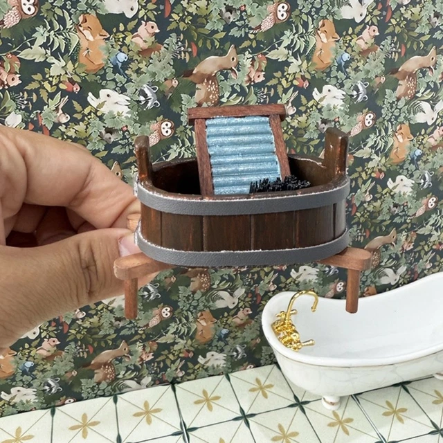 MINIATURE WASHING BASIN Toy For Dollhouses Setup Safe Game Prop $9.86 ...