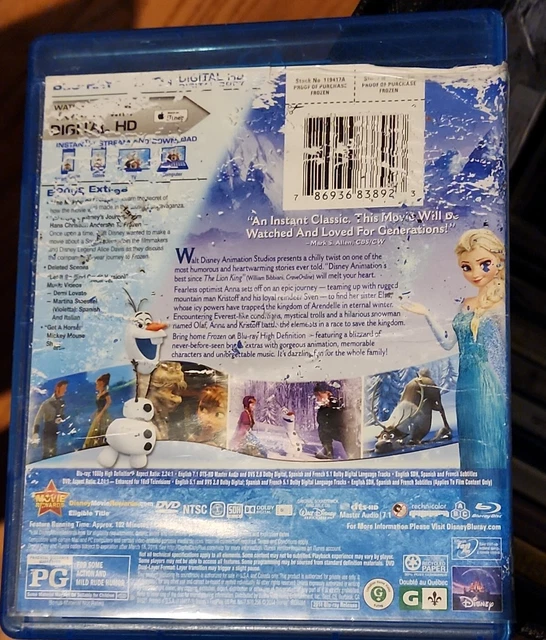 FROZEN (BLU-RAY/DVD, 2-DISC Set, Collector's Edition) Bilingual PHOTOS ...