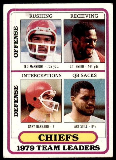 1980 TOPPS TED McKnight/J.T. Smith/Gary Barbaro/Art Still. Kansas City ...