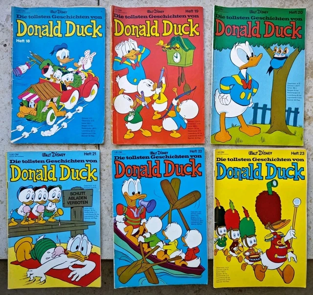 6 X DIE tollsten Geschichten von Donald Duck 18-23 Ehapa 1969/70 guter ...