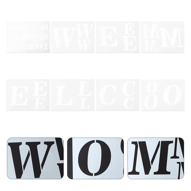 8PCS CREATIVE WORD Stencils Template Large Letters Welcome Hollow ...