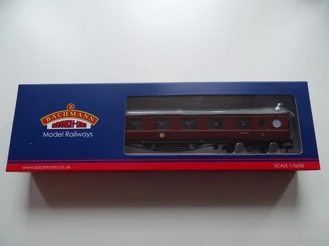 BACHMANN 39-476 LMS 60Ft Porthole Coach Open Vestibule First Br Maroon ...