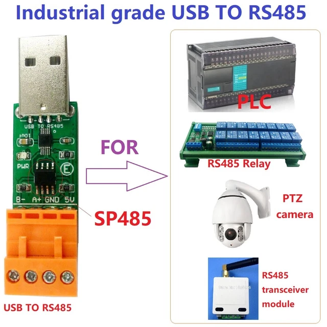 USB TO RS485 Bus Converter Module CH340 SP485 MAX485 for Modbus Relay ...